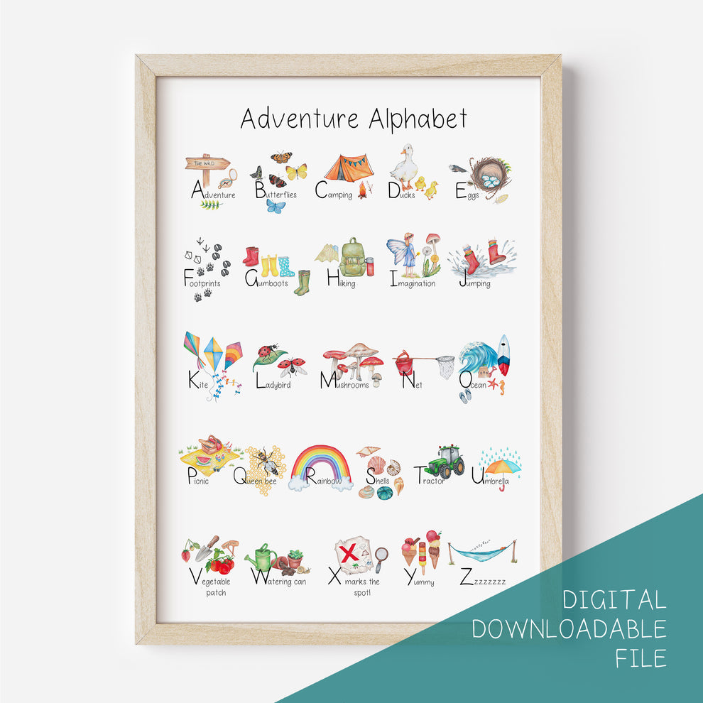 Adventure Alphabet Poster DIGITAL DOWNLOAD – My Tiny Explorer