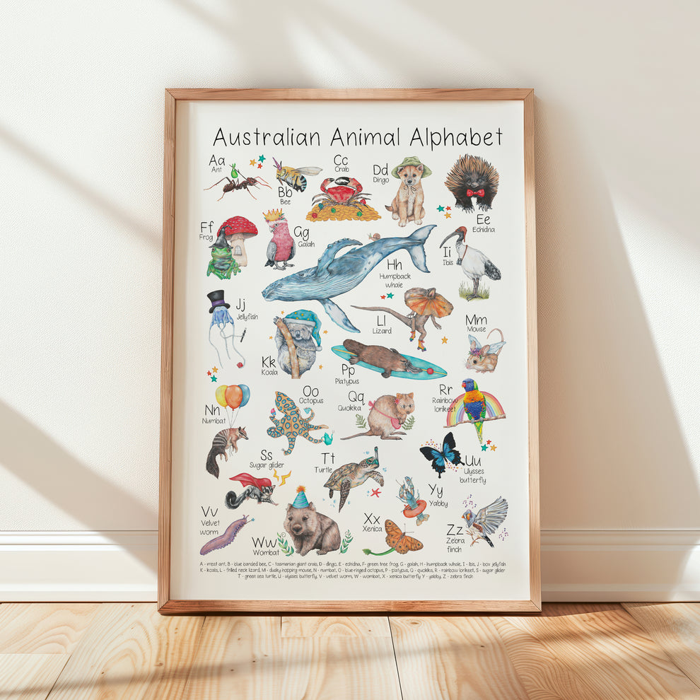 Australian Animal Alphabet A3 Print – My Tiny Explorer